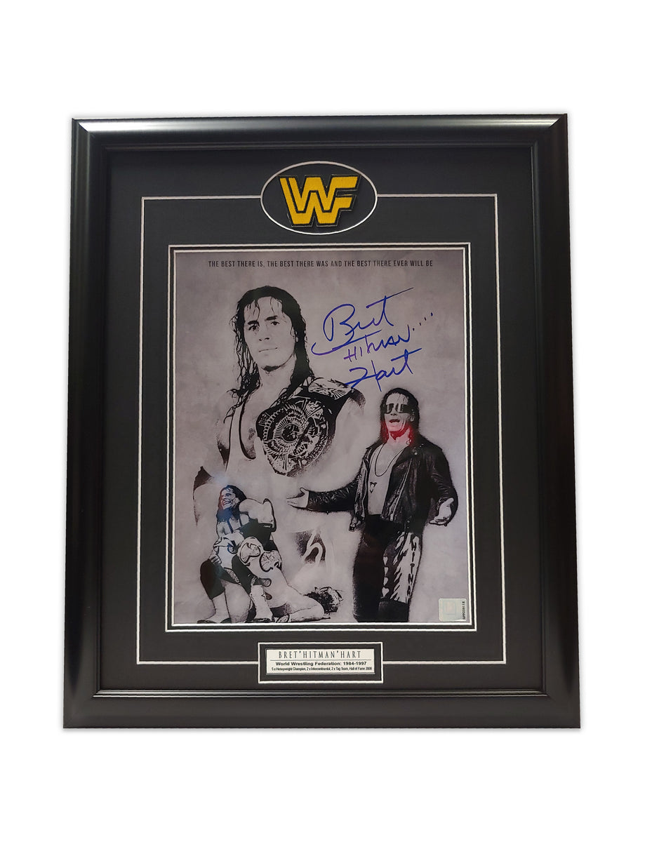 Bret " The Hitman " Hart 19 x 23 Framed Autographed Print – Universal ...