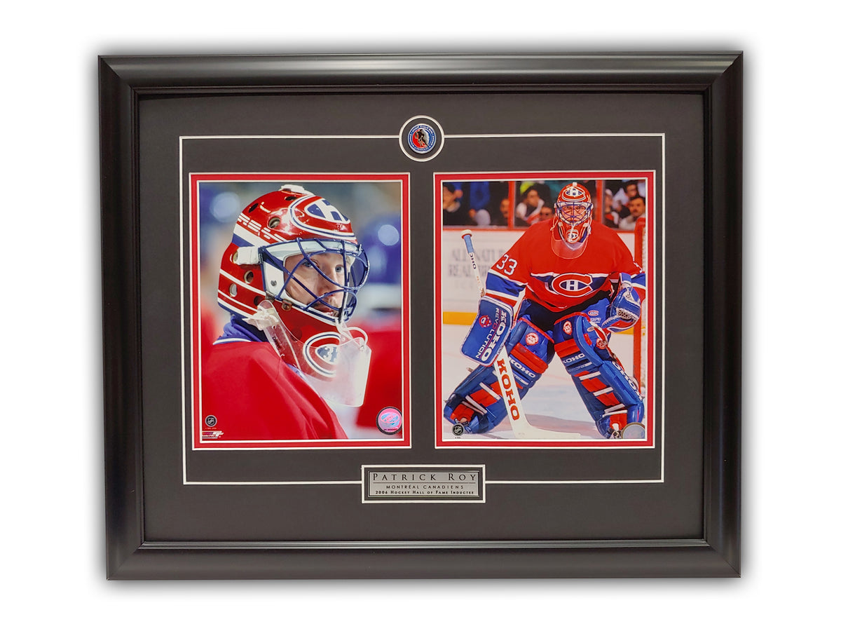 Patrick Roy "Hockey Hall Of Fame 2006 Inductee" 19' x 23' Dual Framed ...